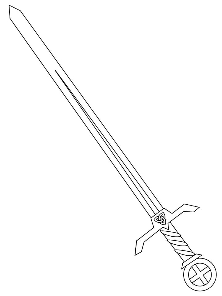 Páginas para Colorir de Espada (13 PDFs Gratuitos para Imprimir)